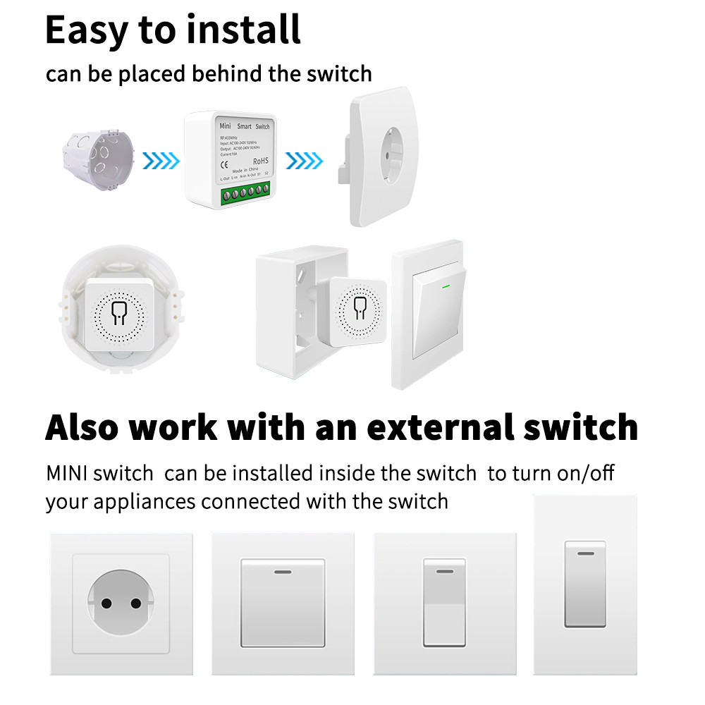 IP44 Waterproof Zigbee Smart Switch 2A 250V Smart Button Homekit