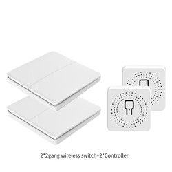 16A 433Mhz Wireless Kinetic Energy Switch 2 Way Push Button Waterproof ...